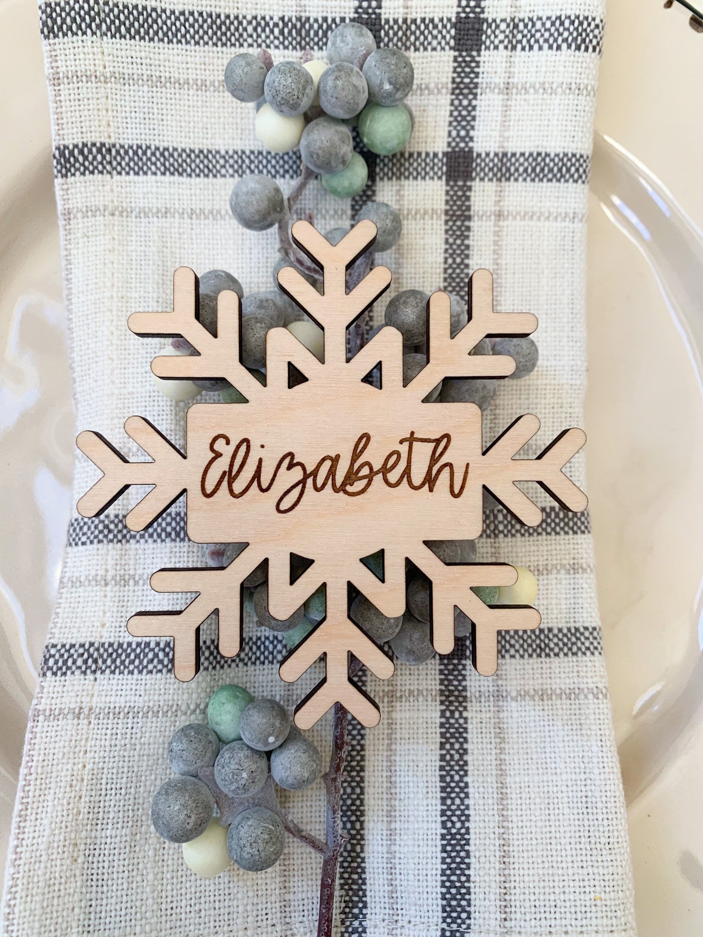 Winter Table Place Setting Winter Plate Name Toppers - Etsy