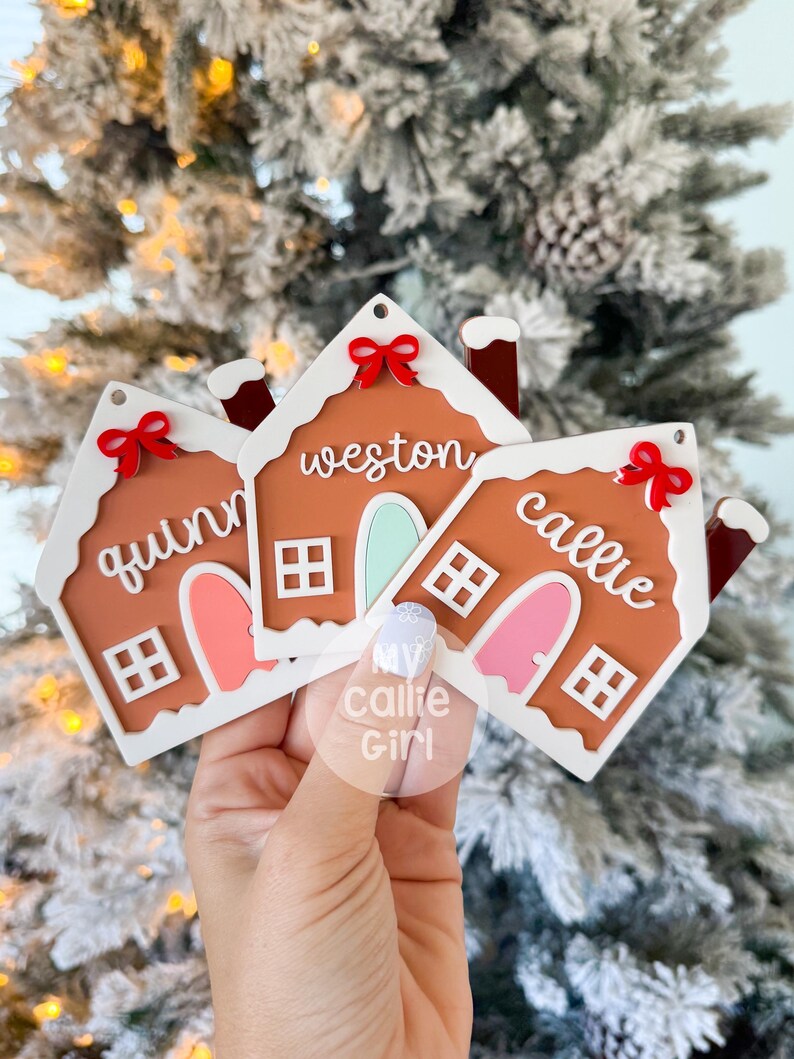 Personalized Gingerbread House Ornament, Kids Gingerbread House ...