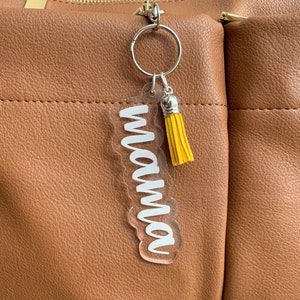 Mama Keychain With Tassel, Acrylic Mama Keychain, Mom Keychain, Mother ...