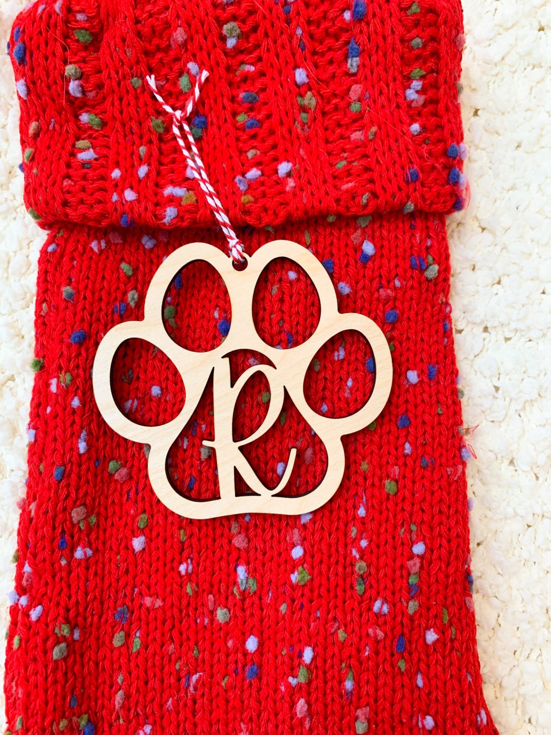 Pet Stocking Name Tags Paw Print Stocking Tag Cat Stocking Etsy