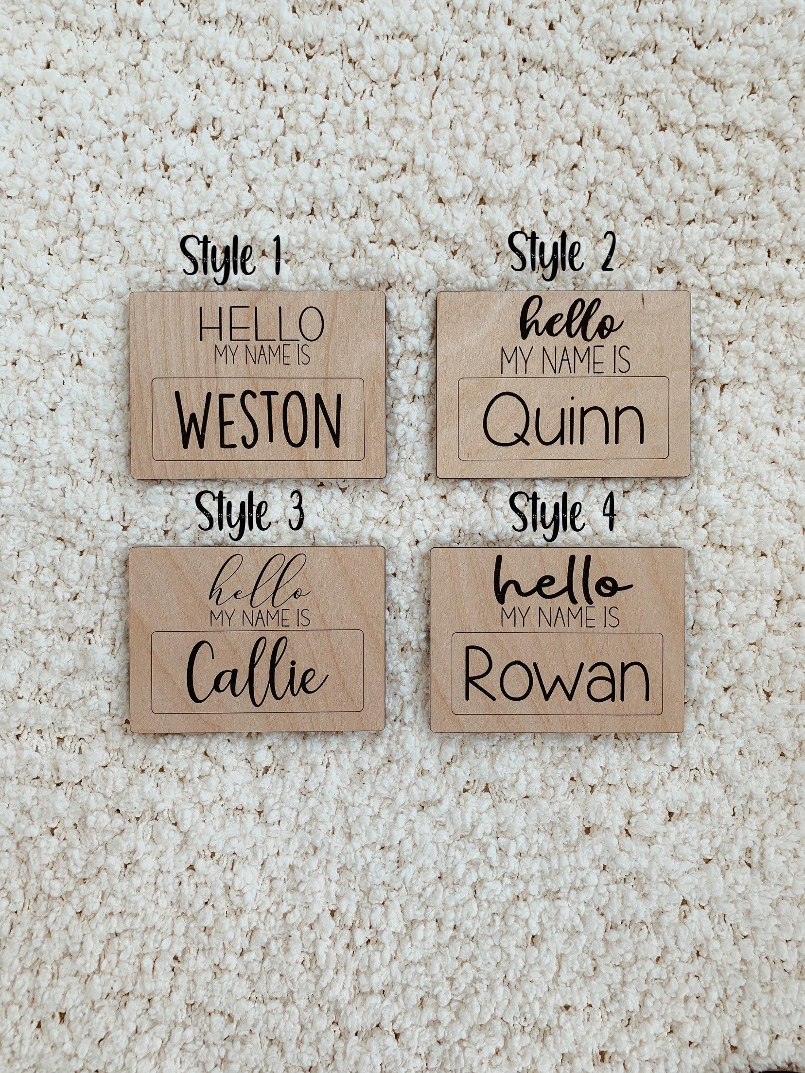 Hello my name is sign birth announcement baby name | Etsy