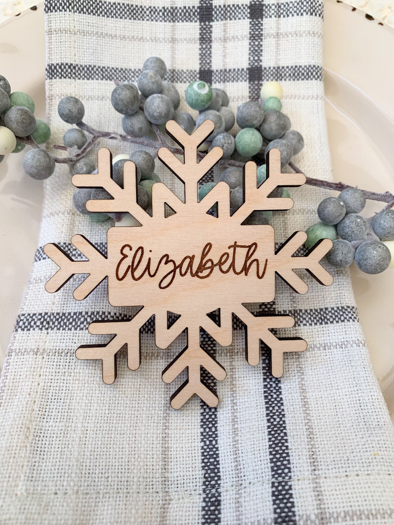 Winter Table Place Setting Winter Plate Name Toppers | Etsy