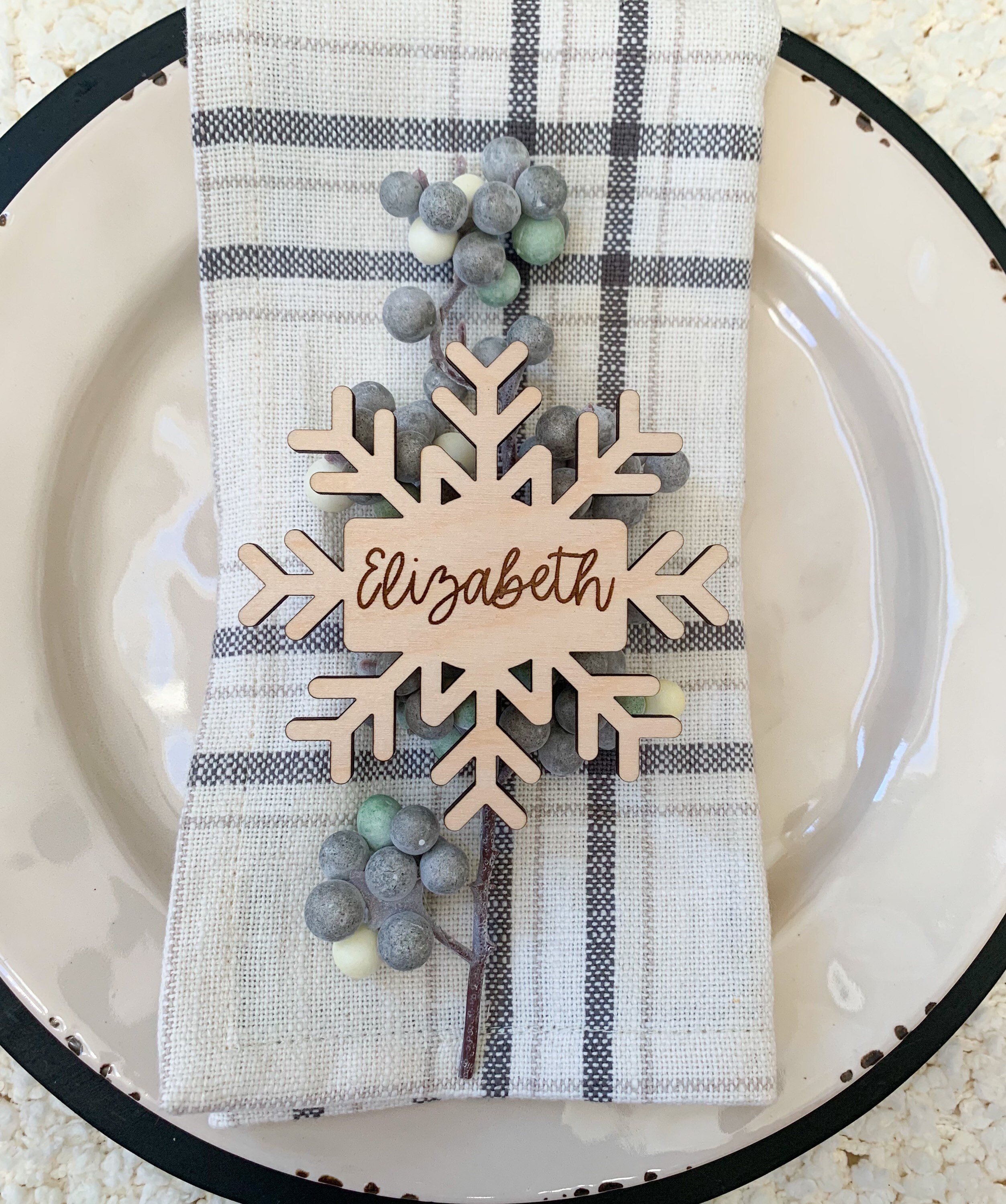 Winter Table Place Setting Winter Plate Name Toppers - Etsy