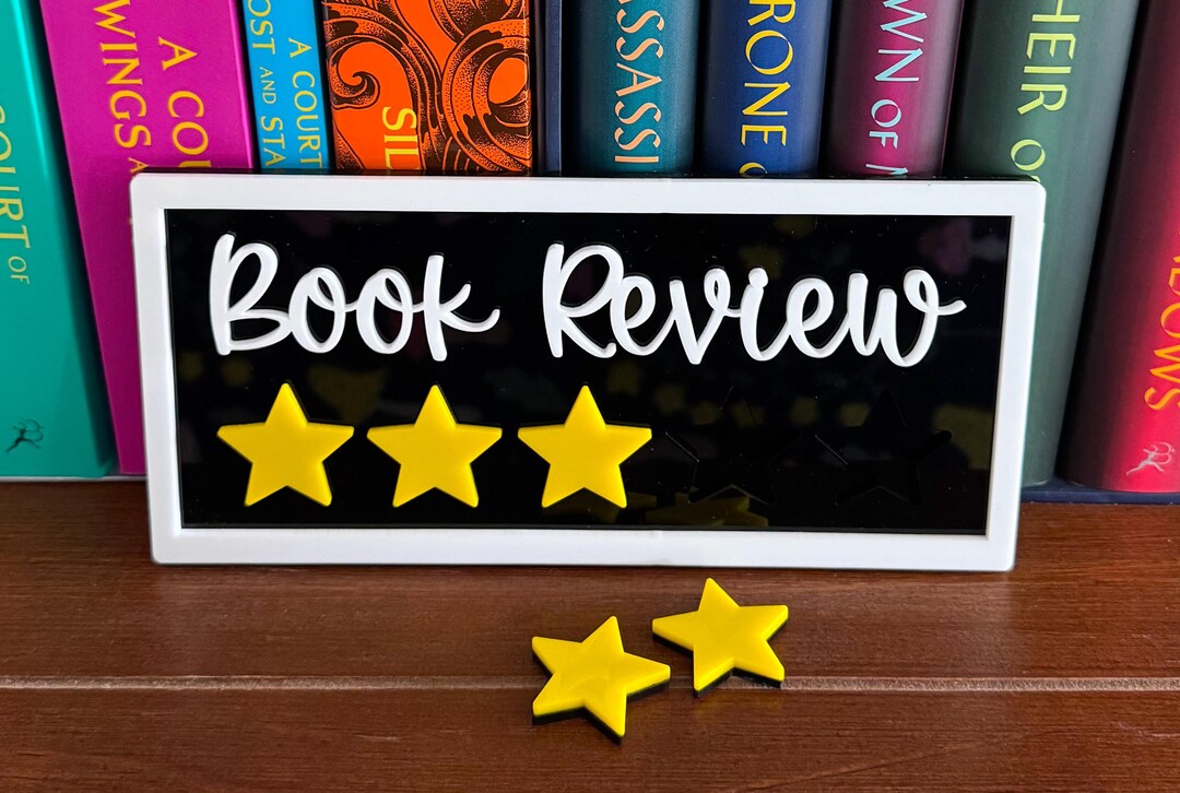 Book Review Sign With Removable Stars, Book Rating Sign, Book Rating ...