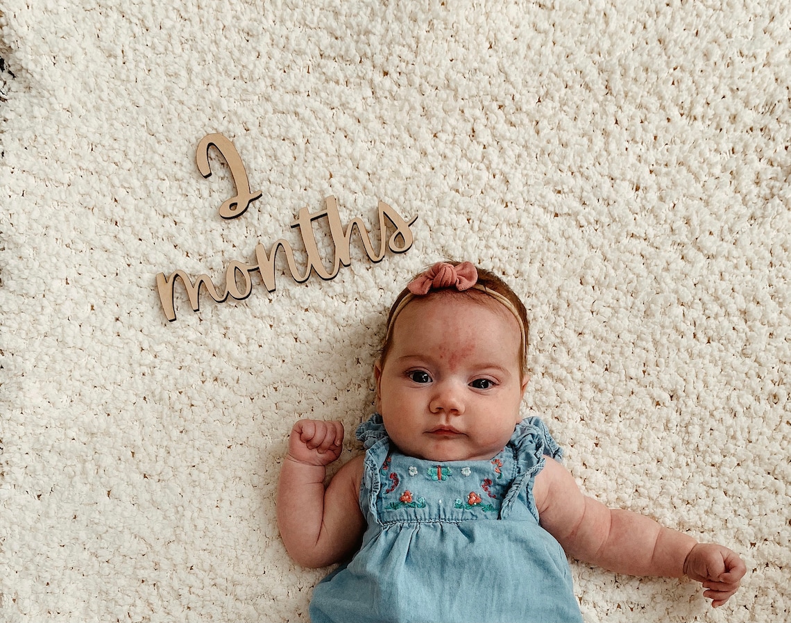 Monthly Photo Props Wood Milestone Markers Baby Monthly - Etsy