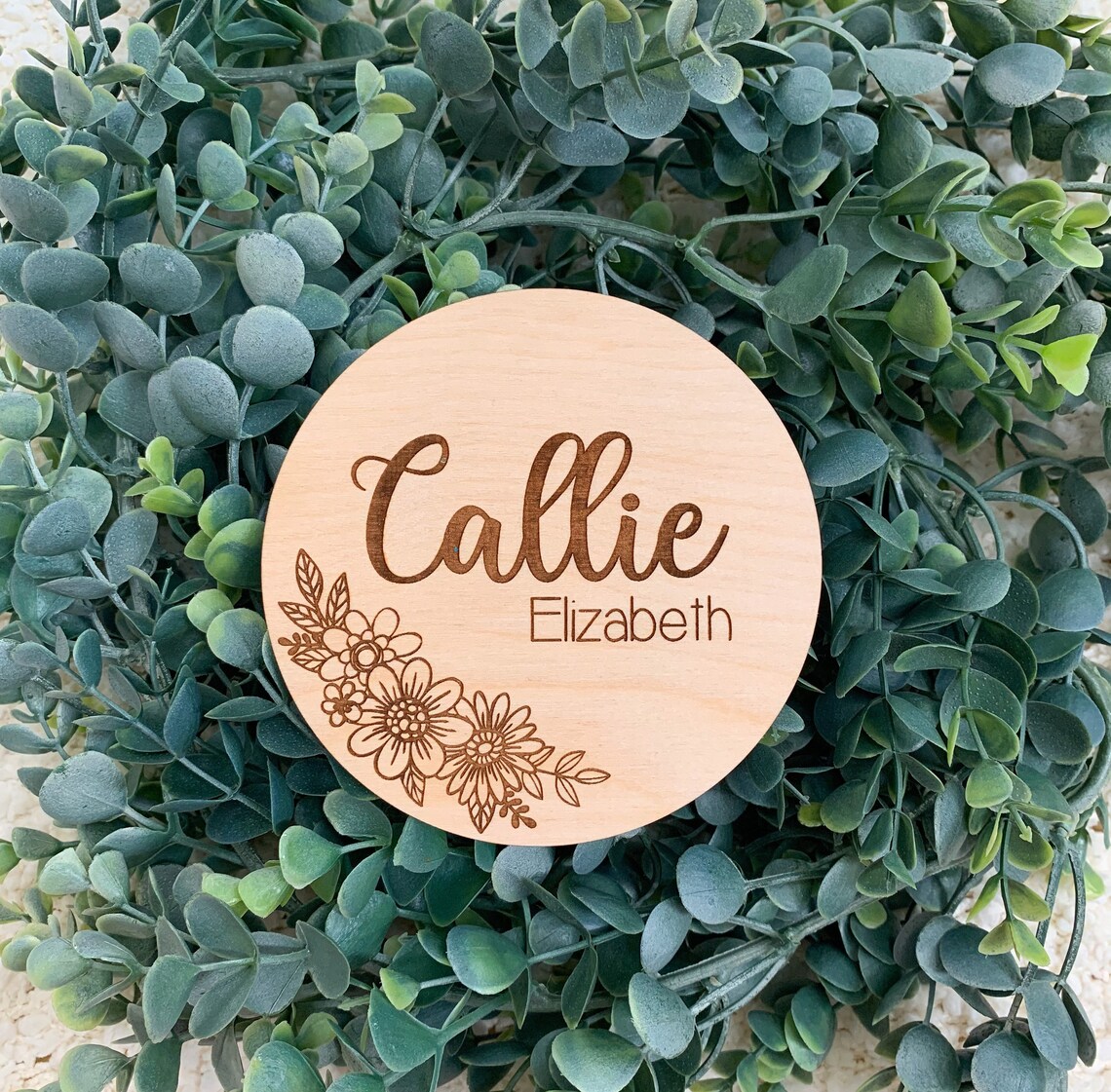Baby Name Plate Newborn Name Sign Floral Baby Name Plate - Etsy