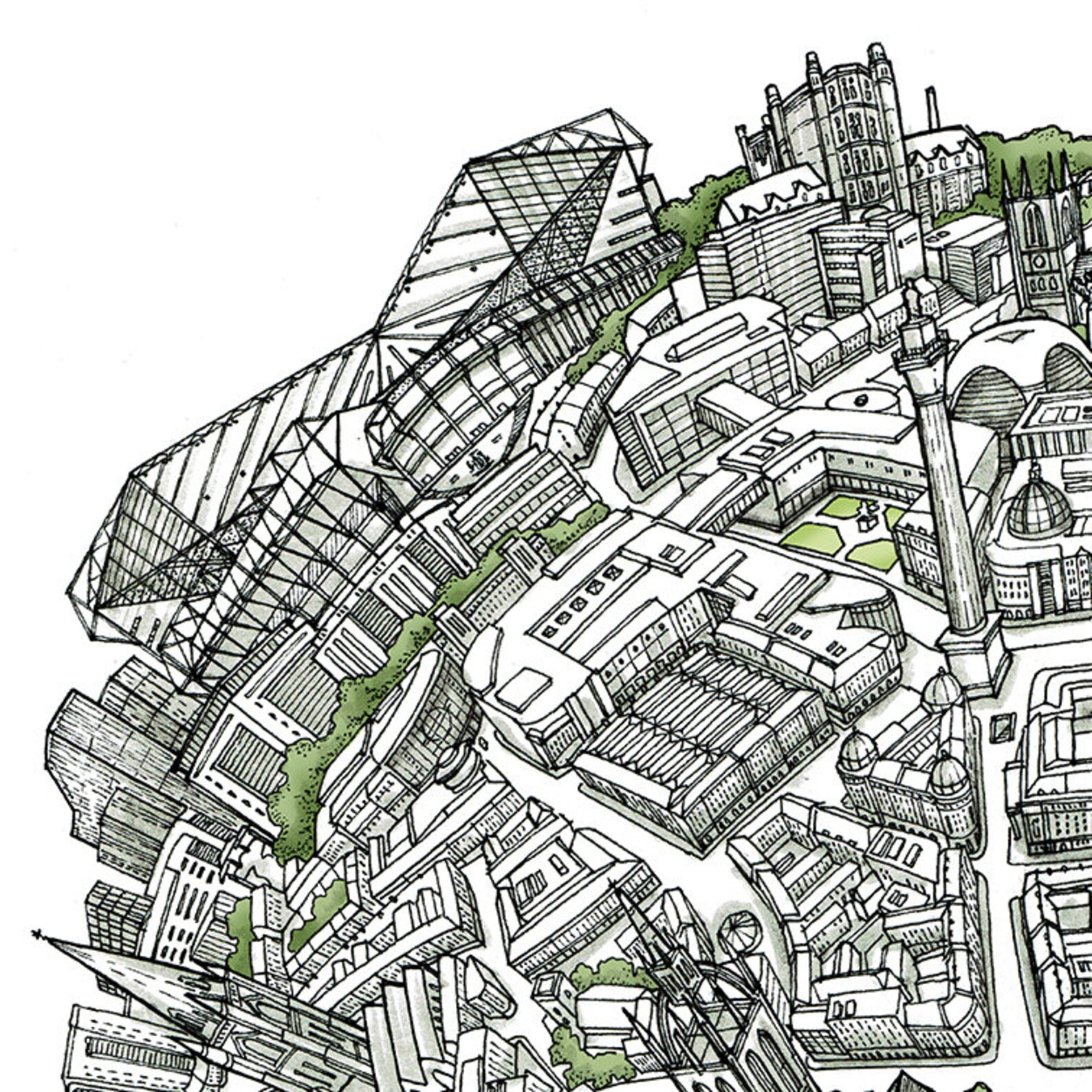 Hand drawn Newcastle 3D Globe Map Art // Newcastle print // | Etsy