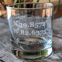 Personalized Compass Glass-longitude and Latitude of Your Favorite ...