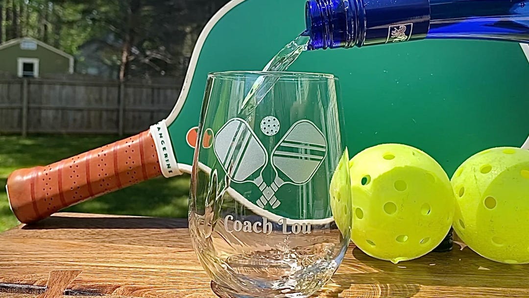 Pickleball Stemless Wine Glass - Personalized Custom Engraved Gift - Etsy