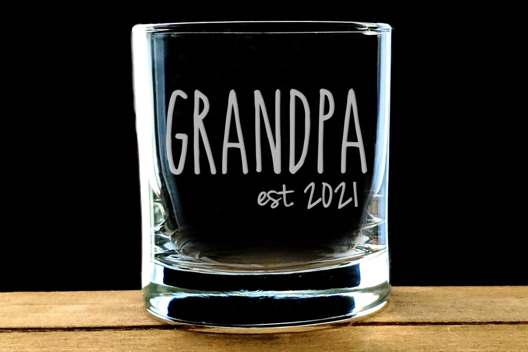 Grandpa Rocks Glass, New Grandpa Whiskey Gift - Etsy