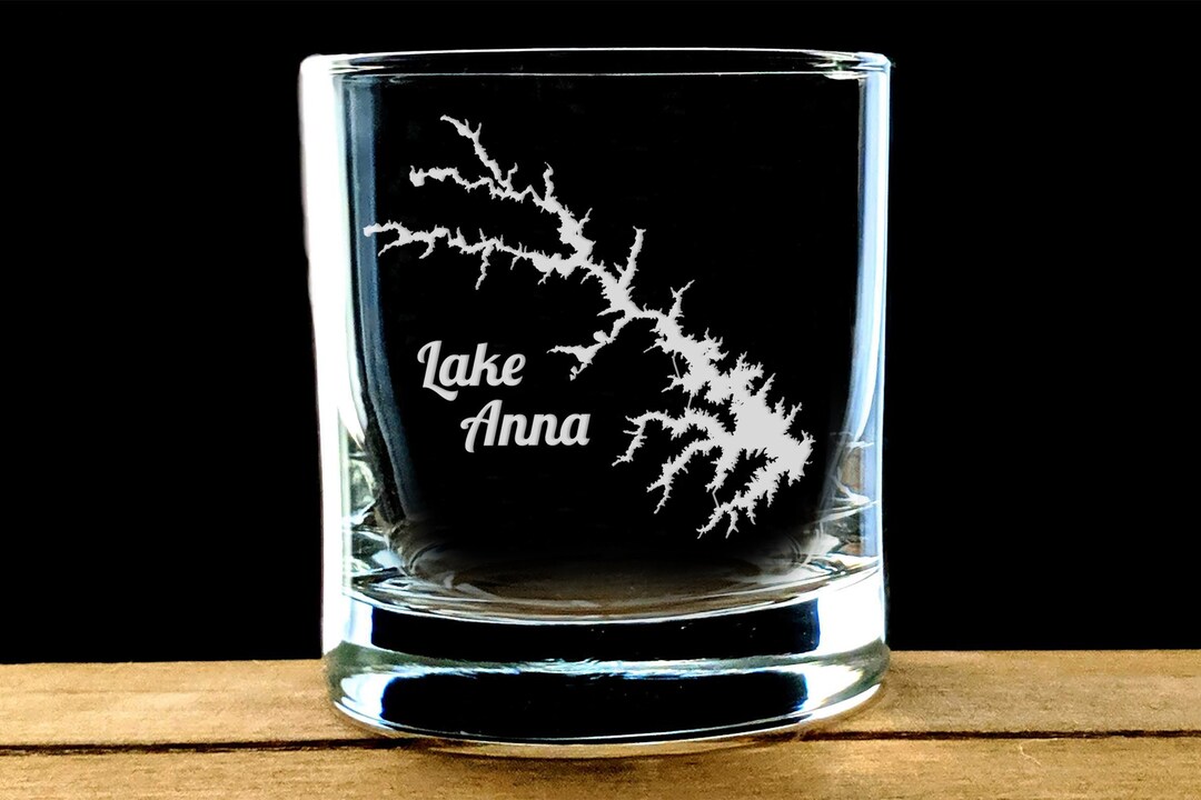 Lake Anna Whiskey Glass - Lake Anna Gift - Virginia Gift - Lake Map ...