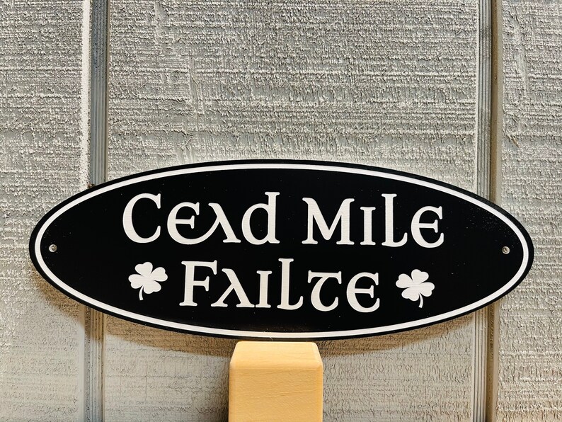 Cead Mile Failte Irish Welcome Oval exterior Wall Plaque Laser | Etsy