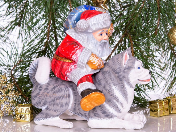 Wooden Santa Claus Figurine Handmade Christmas Home - Etsy