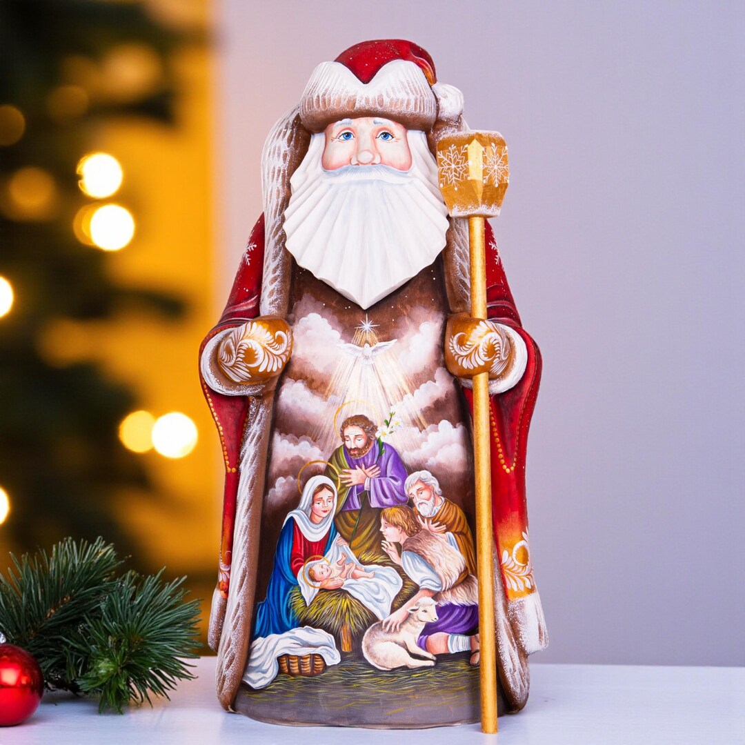 St Nicholas Figurine 12.9", Nativity Story Scene, Hand Painte - Etsy