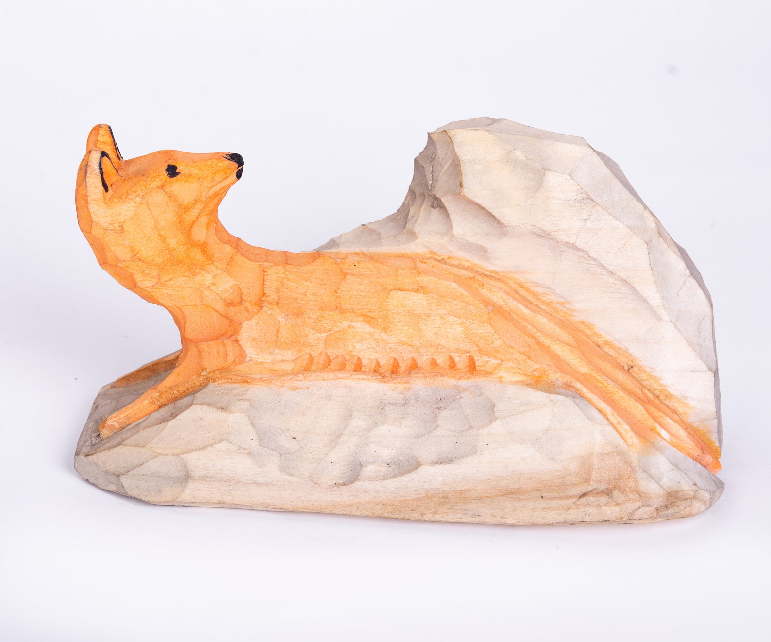 7 Wood Fox figurine Carved Fox hand carved Fox wooden | Etsy