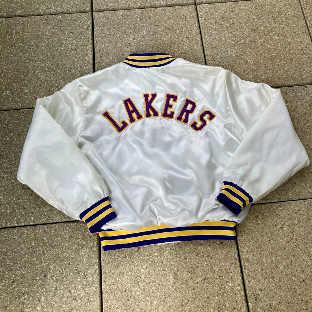 Rare 80s Los Angeles LAKERS Jacket by Swingster / NBA Vintage Satin ...
