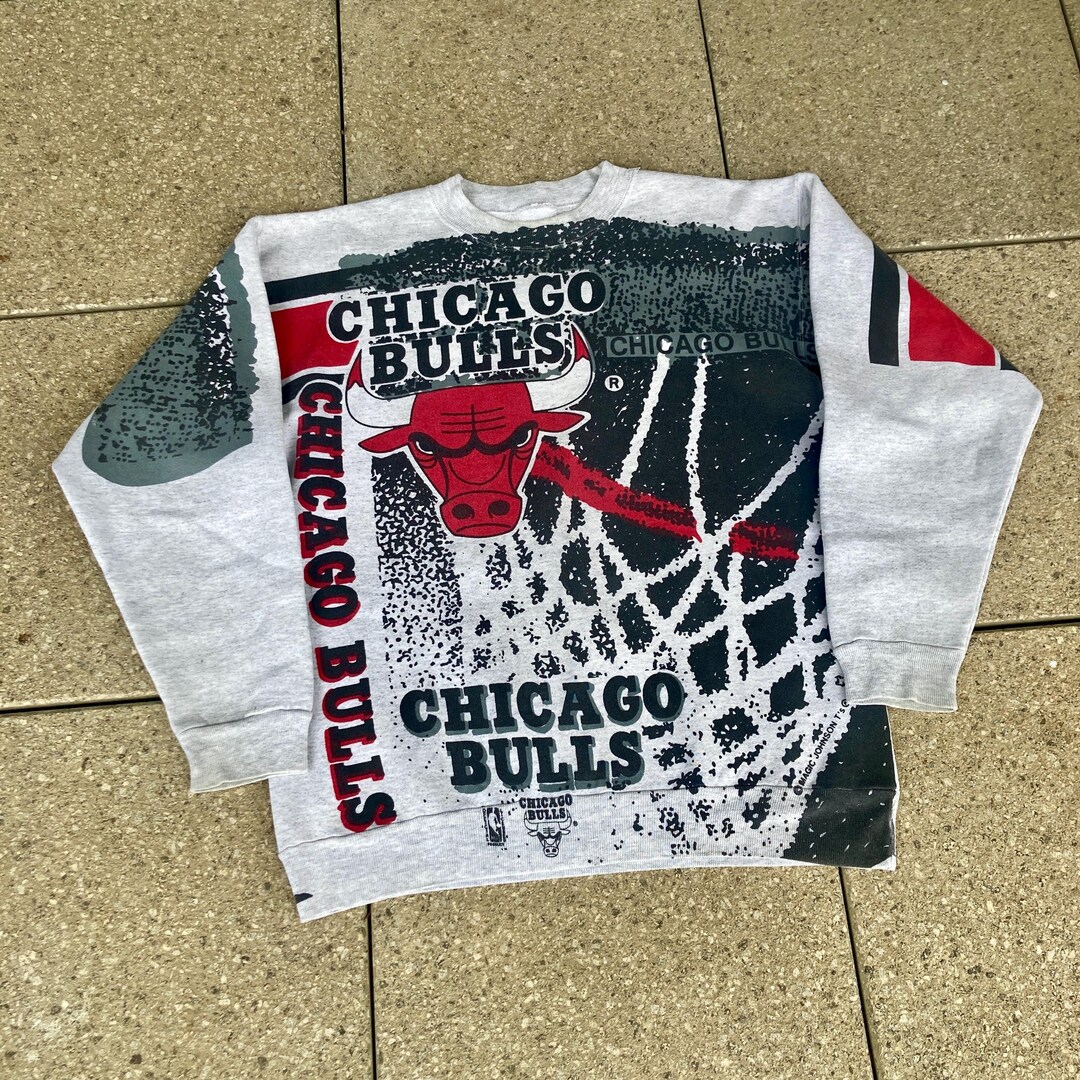 90s Chicago BULLS Sweater by Magic Johnson T's / Chicago Bulls Crewneck ...