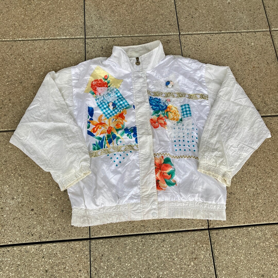Vintage Track Jacket by LAVON / 90s Sports Fashion / Beautiful Flower ...