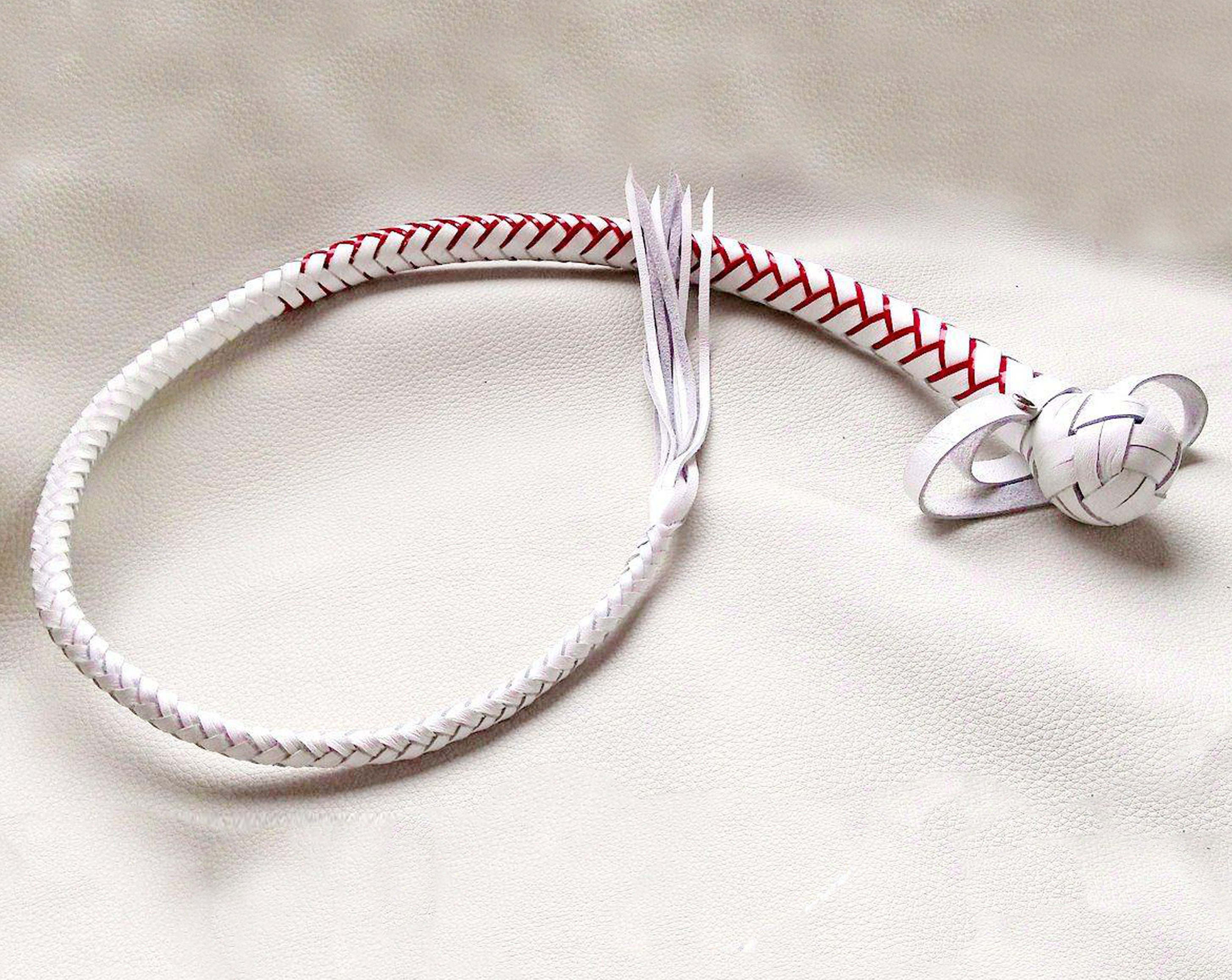 BDSM Whip with Weaving / Leather Snakewhip with Tassel | Etsy