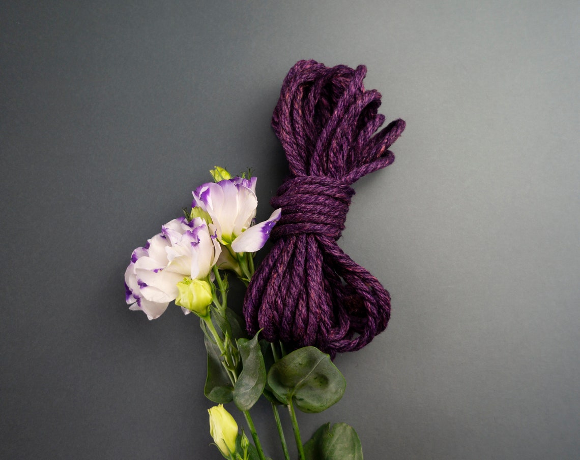Purple Shibari Rope / Natural Jute Rope for BDSM - Etsy