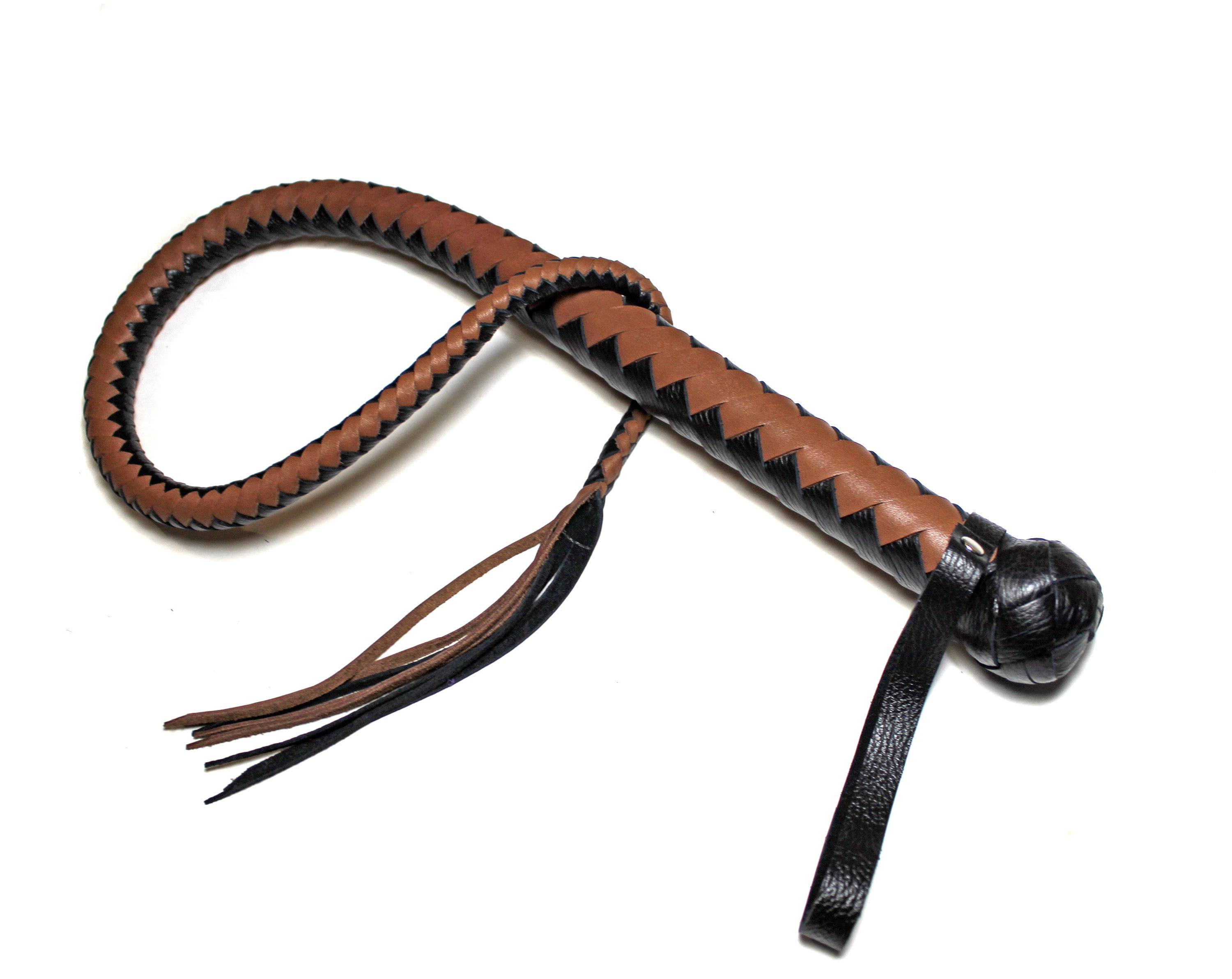 Frusta a coda singola in pelle doppio colore / frusta BDSM con | Etsy
