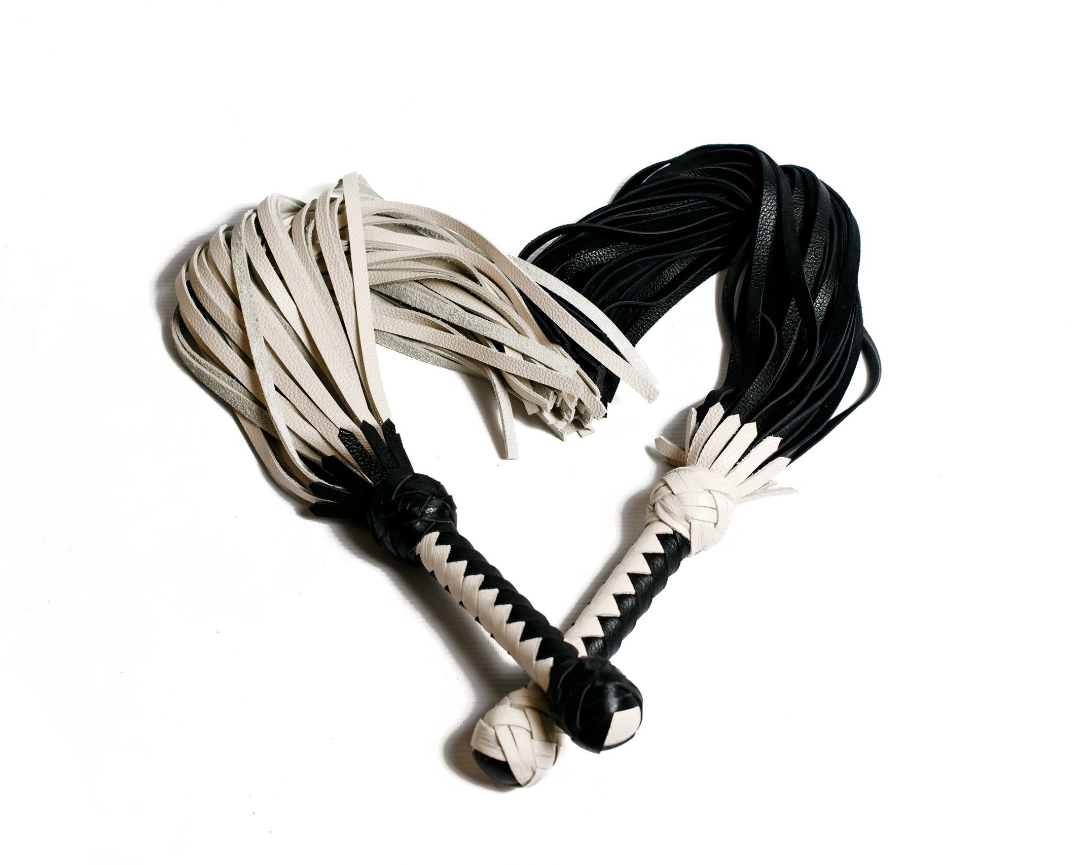 Leather flogger set: pair of BDSM floggers / leather flog | Etsy