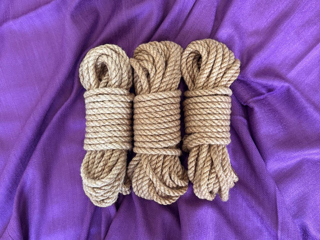 3 X Shibari Bondage Rope 26 Ft 0.24 in / Jute Rope for Shibari 8 M 6 Mm / BDSM Rope / Rope for ...
