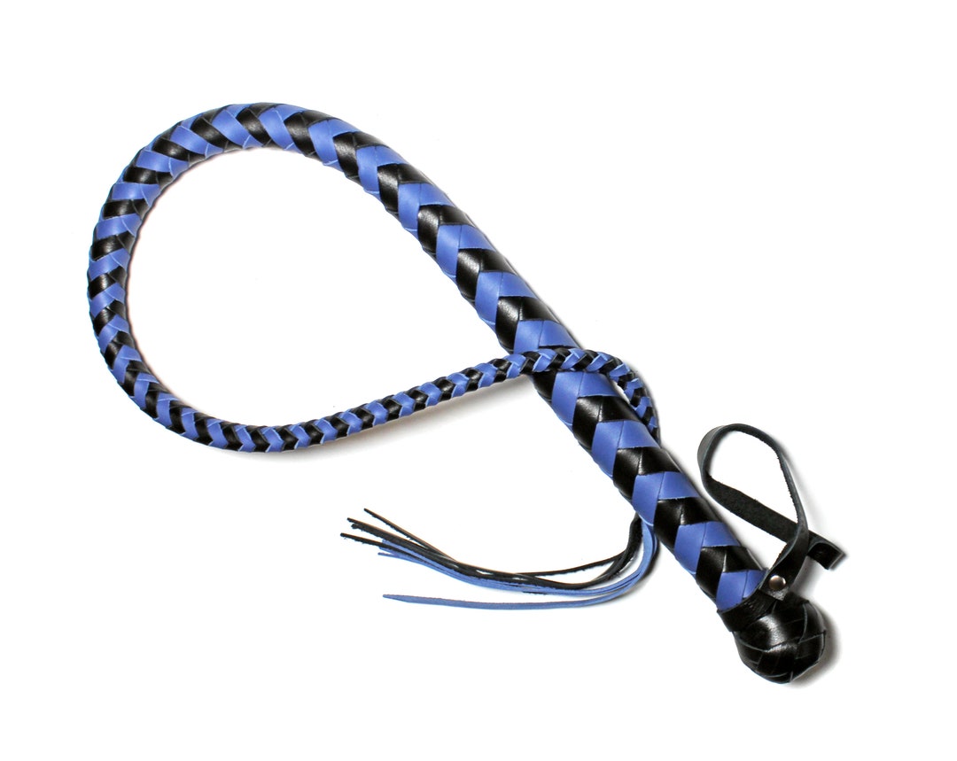Leather Single Tail Whip Double Colored / BDSM Whip with Tassel ...
