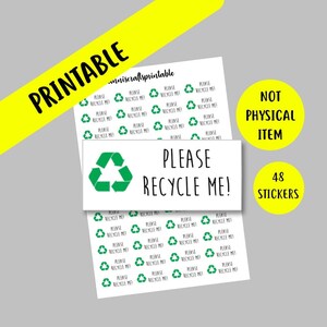 PRINTABLE Please Recycle Me Stickers Save the Planet Stickers ...