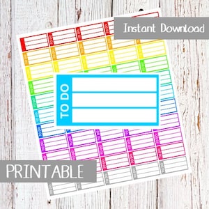 PRINTABLE Rainbow to Do Planner Stickers Instant Download Tasks to Do ...