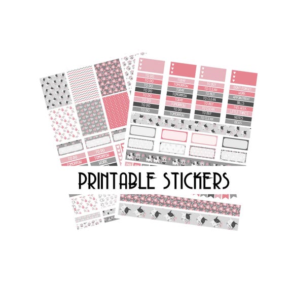 PRINTABLE Cat Planner Stickers Kitty Cute Kawaii Planner | Etsy