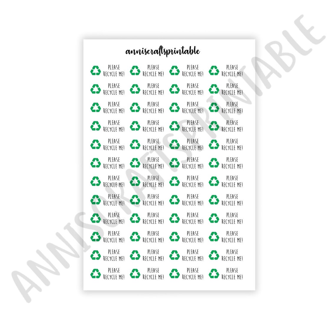 PRINTABLE Please Recycle Me Stickers Save the Planet Stickers ...