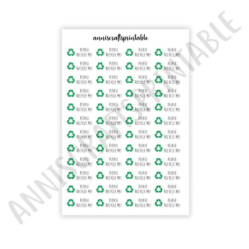 PRINTABLE Please Recycle Me Stickers Save the Planet Stickers ...