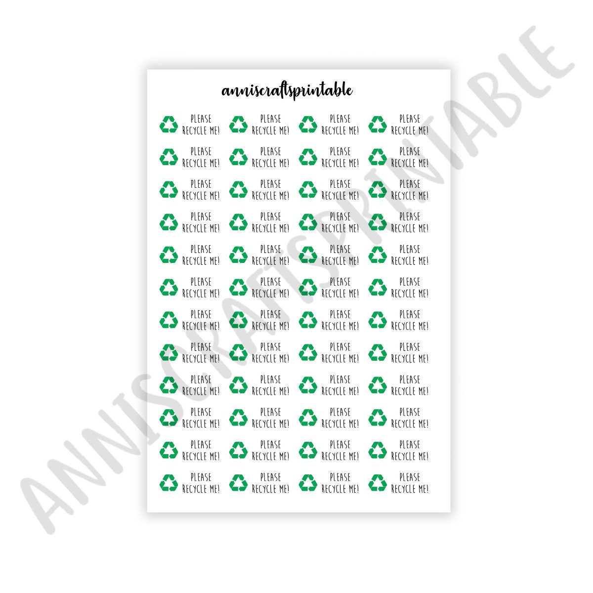 PRINTABLE Please Recycle Me Stickers Save the Planet Stickers | Etsy