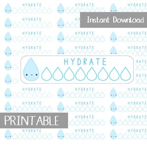 PRINTABLE Hydrate Planner Stickers Digital Download Happy Planner ...