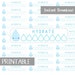 PRINTABLE Hydrate Planner Stickers Digital Download Happy Planner ...