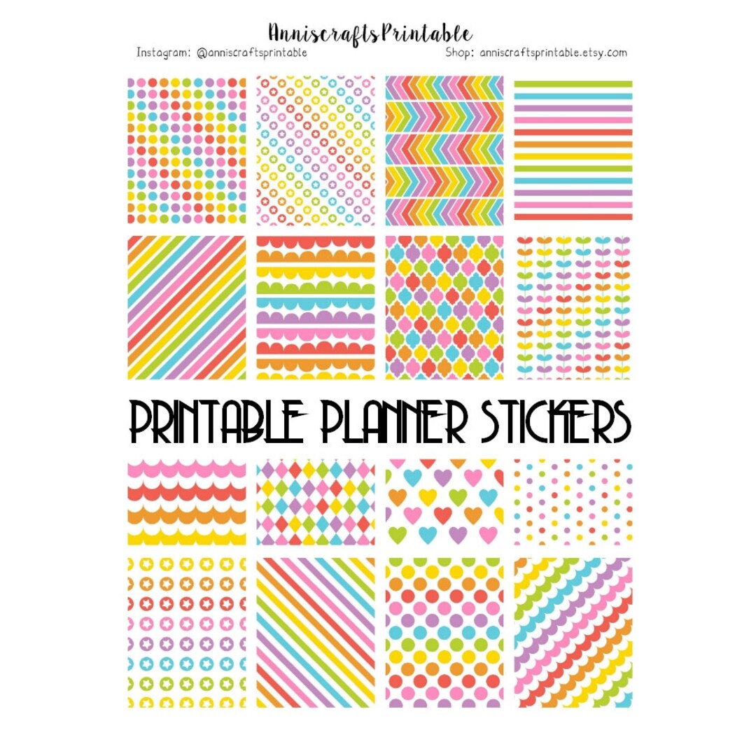 PRINTABLE 16 Rainbow Planner Box Stickers Erin Condren Planner Stickers ...