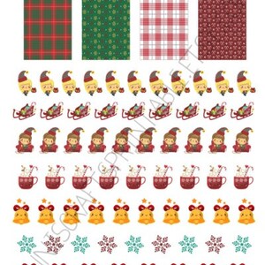 PRINTABLE Christmas Stickers Planner Cute Kawaii Planner Stickers ...
