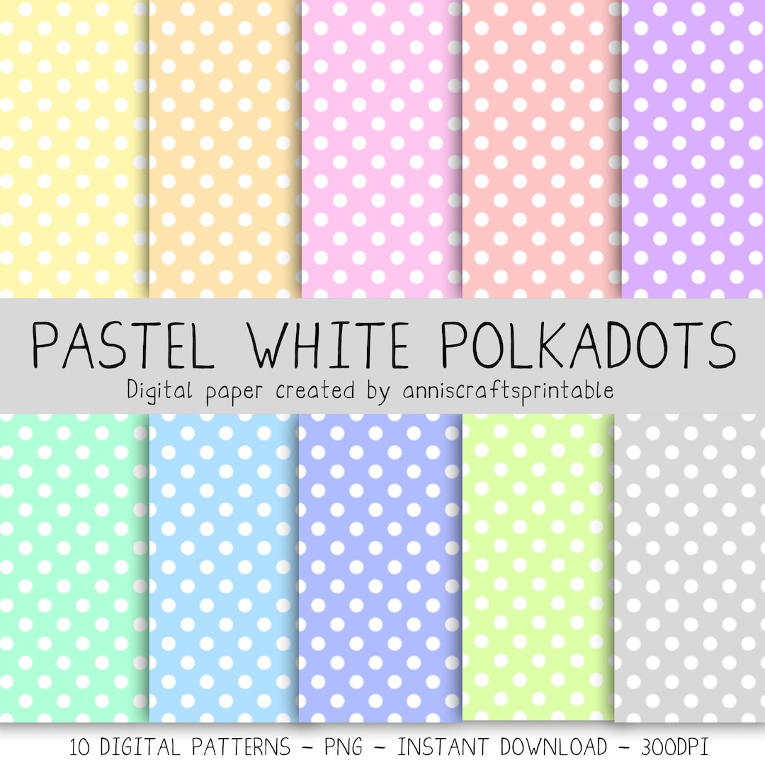 Digital Paper Pastel Polkadots Patterns Commercial Use Clip Art Instant ...