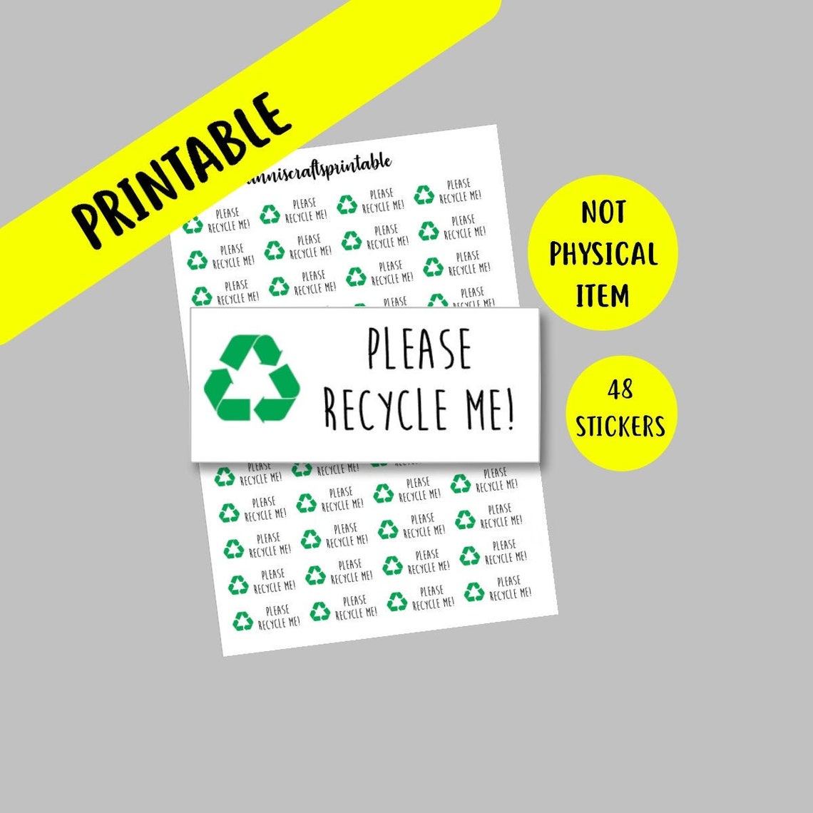 PRINTABLE Please Recycle Me Stickers Save the Planet Stickers ...
