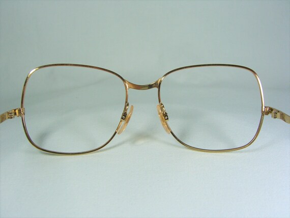 Metalline, eyeglasses, Gold plated, square, oval, fra… - Gem