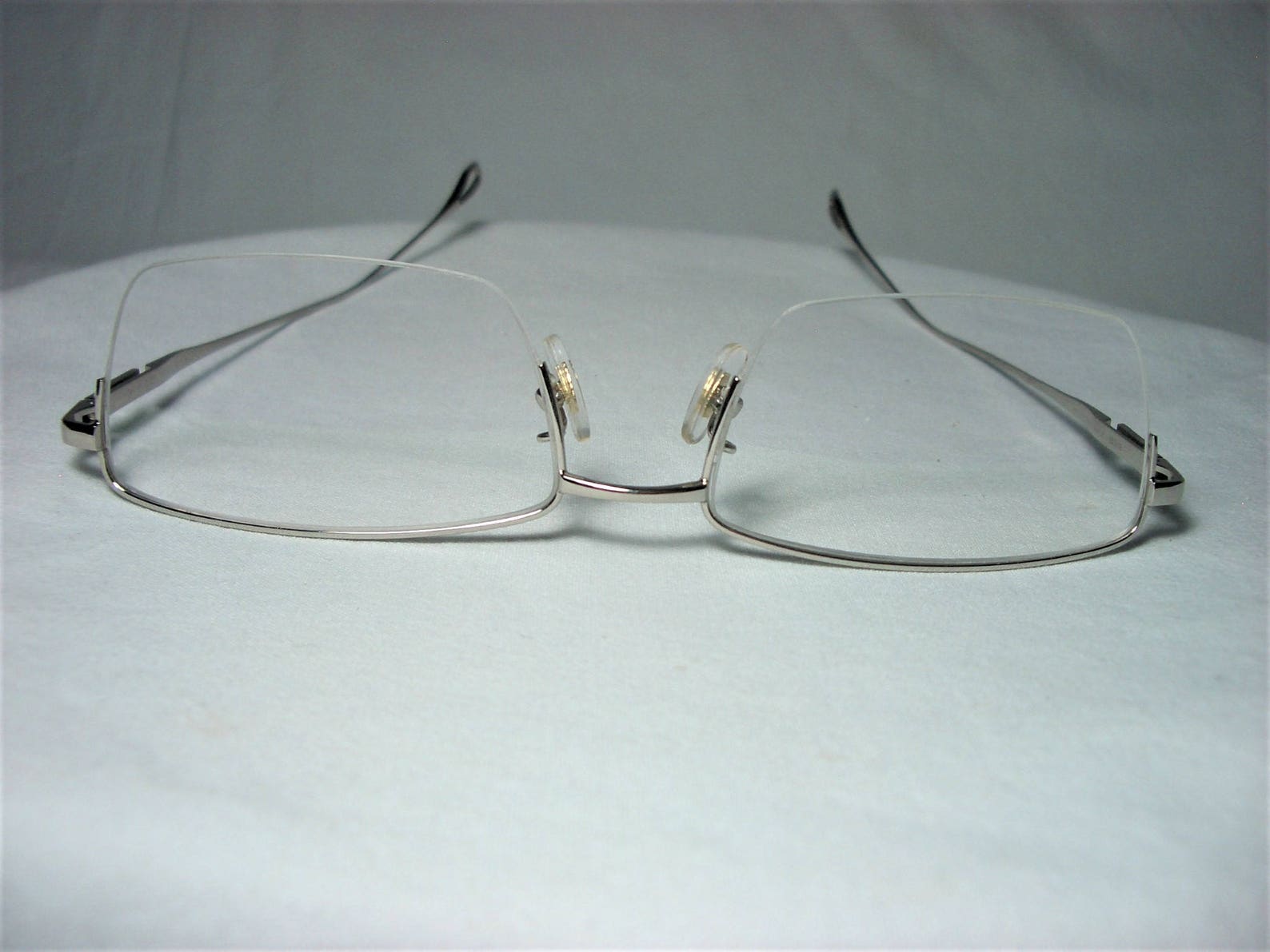 Excellant, Platinum Plated Titanium, Square, Half Rim, Eyeglasses ...
