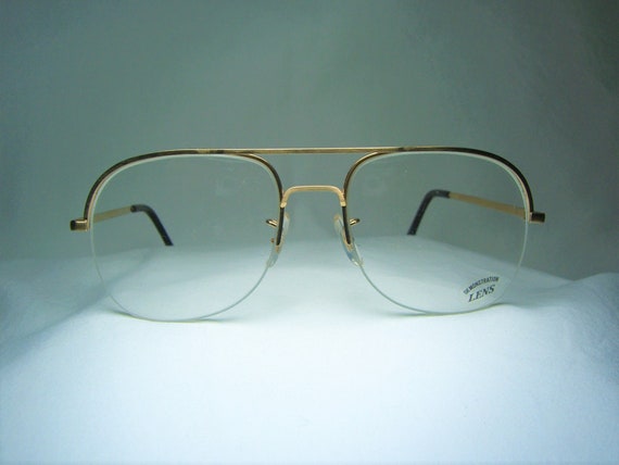 Luxury Eyeglasses Half Rim Square Oval Gold Plated - Etsy