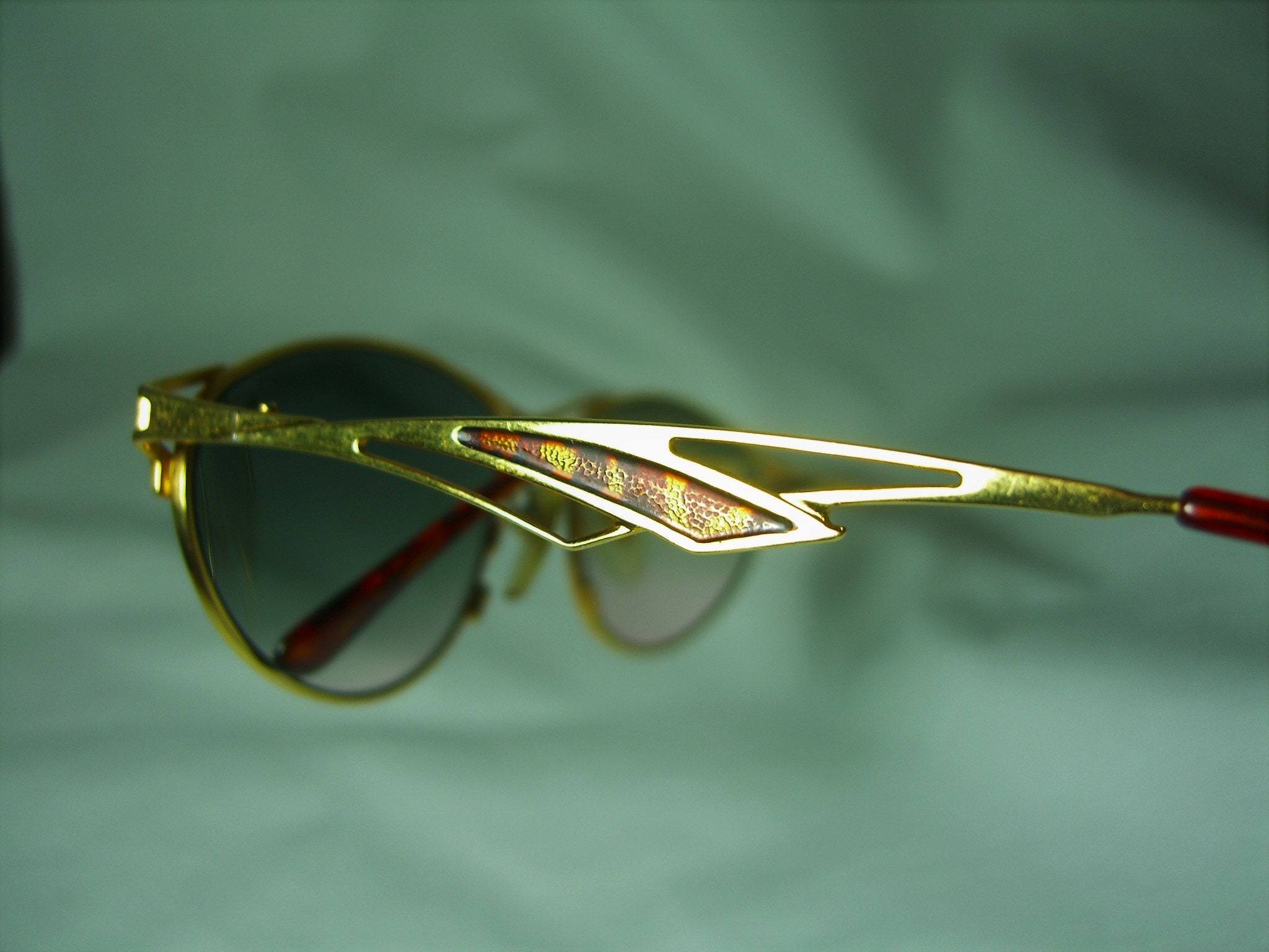 Air Force sunglasses oval gold plated women's frames | Etsy