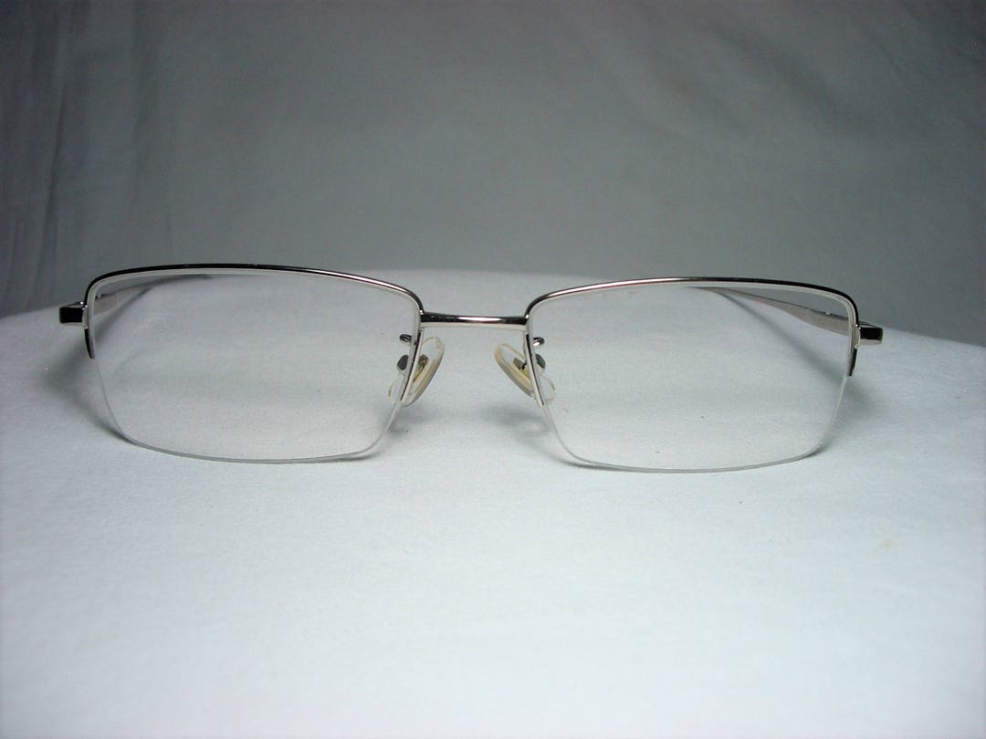 Excellant, Platinum Plated Titanium, Square, Half Rim, Eyeglasses ...