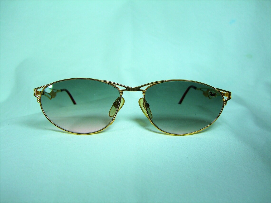 Air Force sunglasses oval gold plated women's frames | Etsy