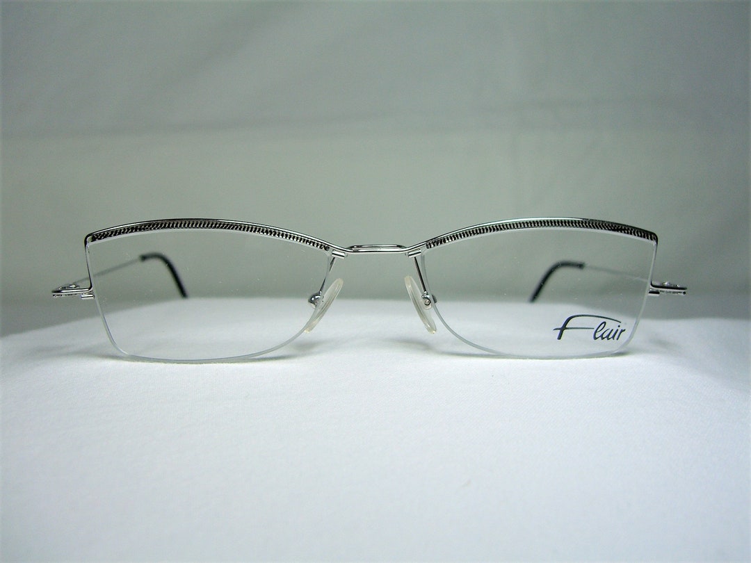 Flair, Eyeglasses, Half Rim, Square, Oval, Platinum Plated, Frames, NOS, Ultra Vintage, Rare - Etsy