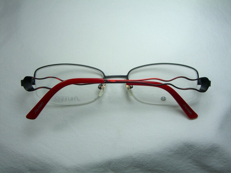 Shiseido Eyeglasses Titanium Half Rim Frames Square | Etsy