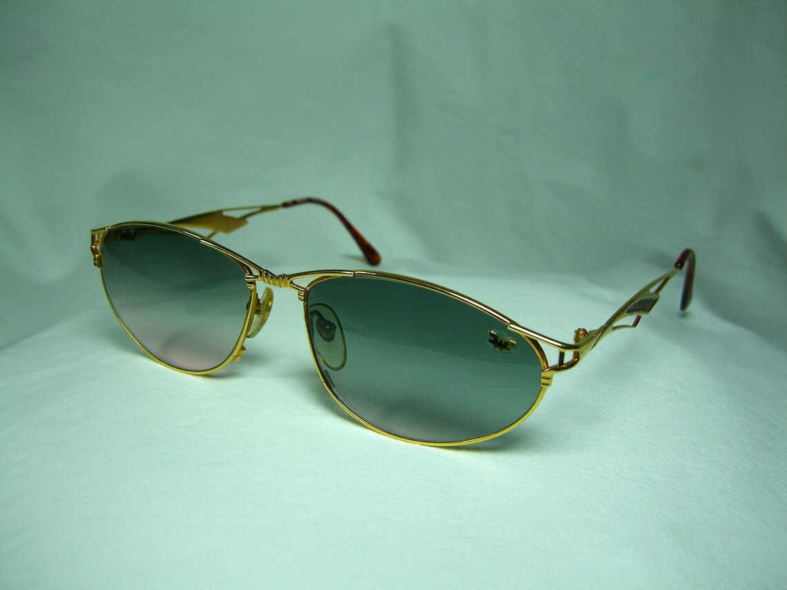 Air Force sunglasses oval gold plated women's frames | Etsy