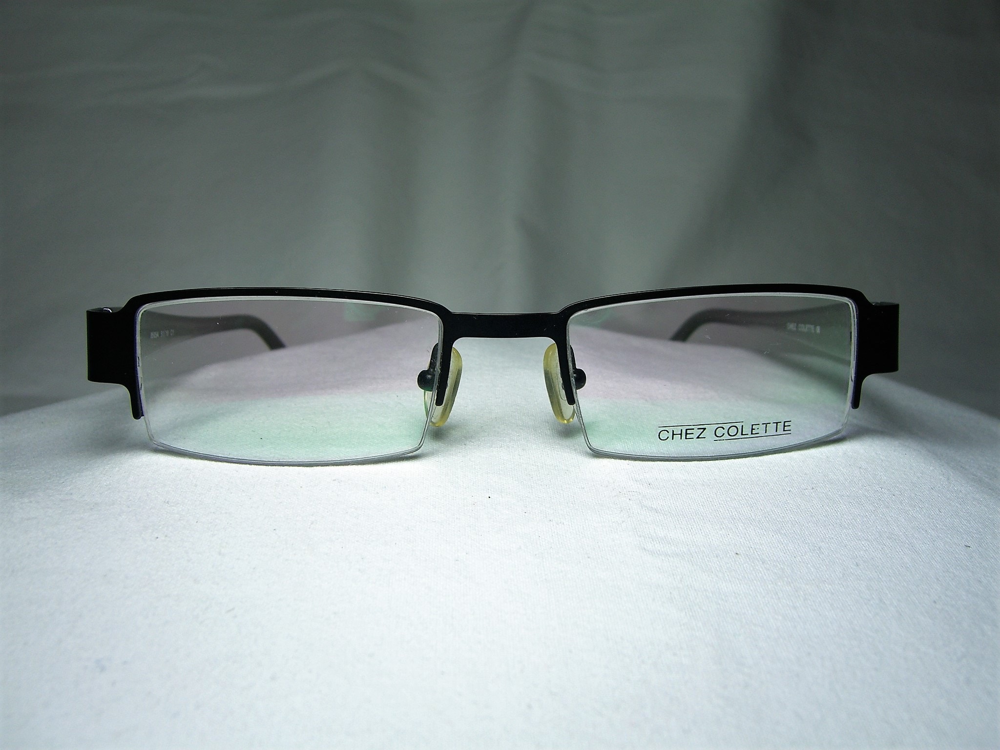 Chez Colette eyeglasses square half rim frames | Etsy